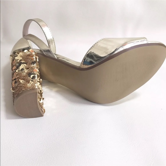 Betsey Johnson | Shoes | Betsey Johnsonfabulous Gold Sequin Heel | Poshmark